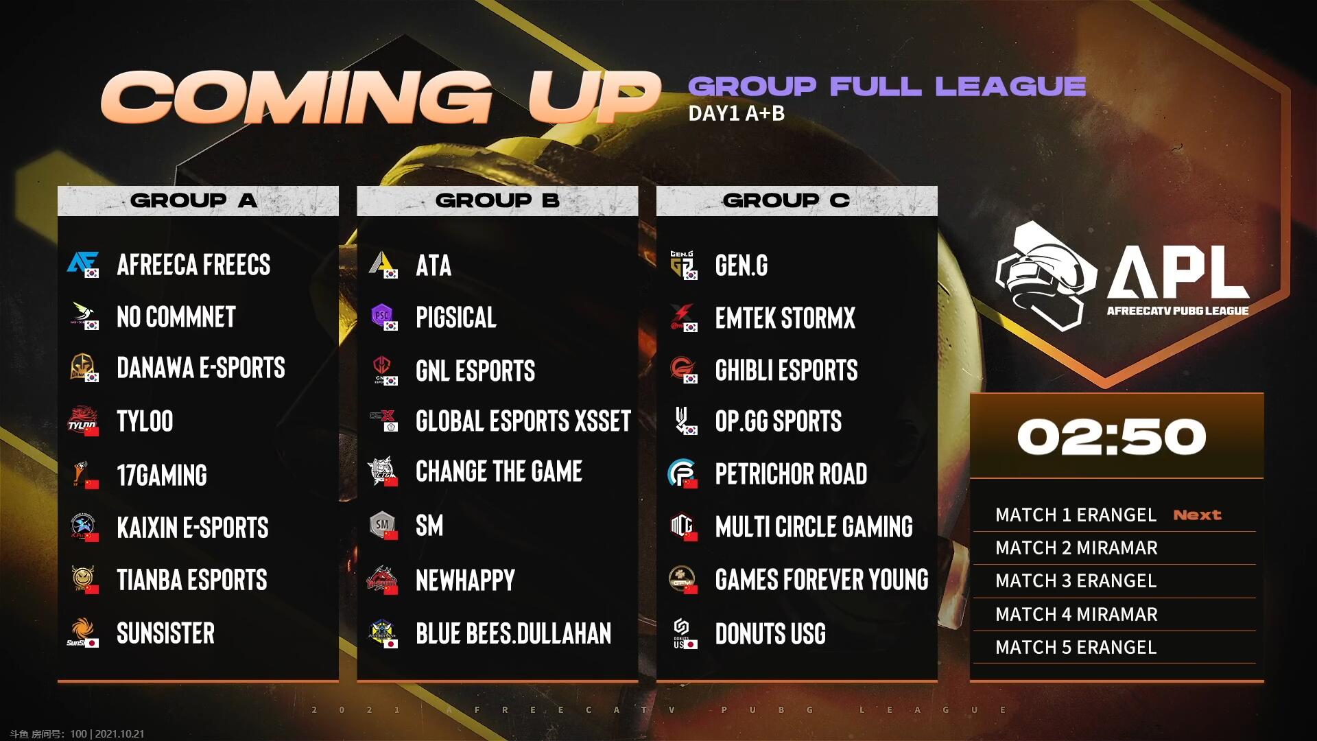 绝地求生APL：主播队SM领跑积分榜，王哥斩获杀人王，PCL一鸡未吃