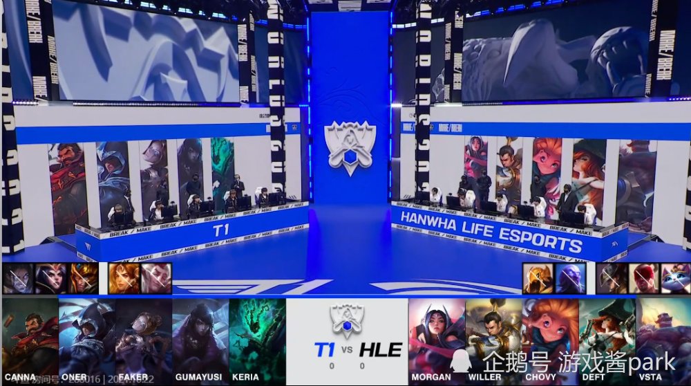 S11世界赛8强淘汰赛：T1首局轻松战胜HLE，Faker拿下MVP！