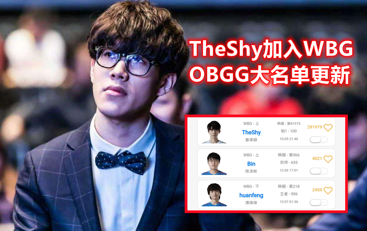 TheShy确定加入WBG，Rookie仅剩2个选择，KId透露IG其实并不缺钱