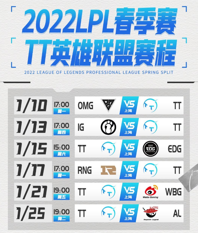 LPL赛程对TT太不公平了！战队成员还没到齐，就已进行了三场比赛