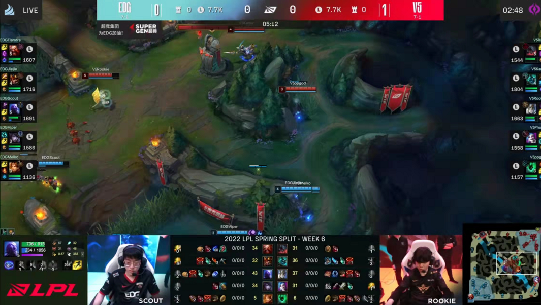 圣枪哥梦回去年春季季后赛，离谱操作惨遭两把爆线，EDG0-2负于V5