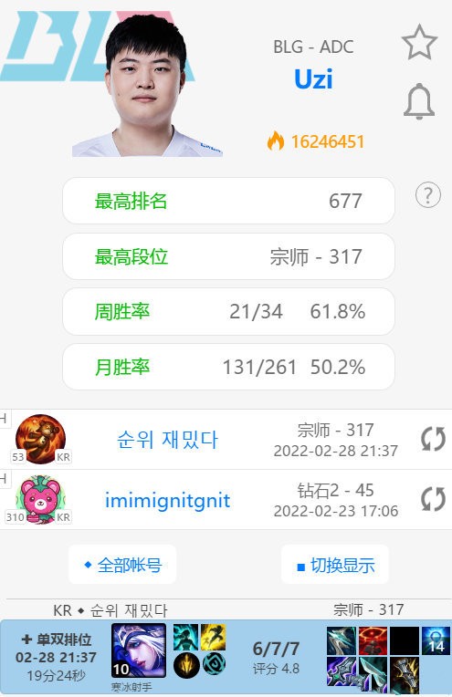 UZI被Doggo按在替补位，本人正面回应近期舆论，马老师直言很欣慰