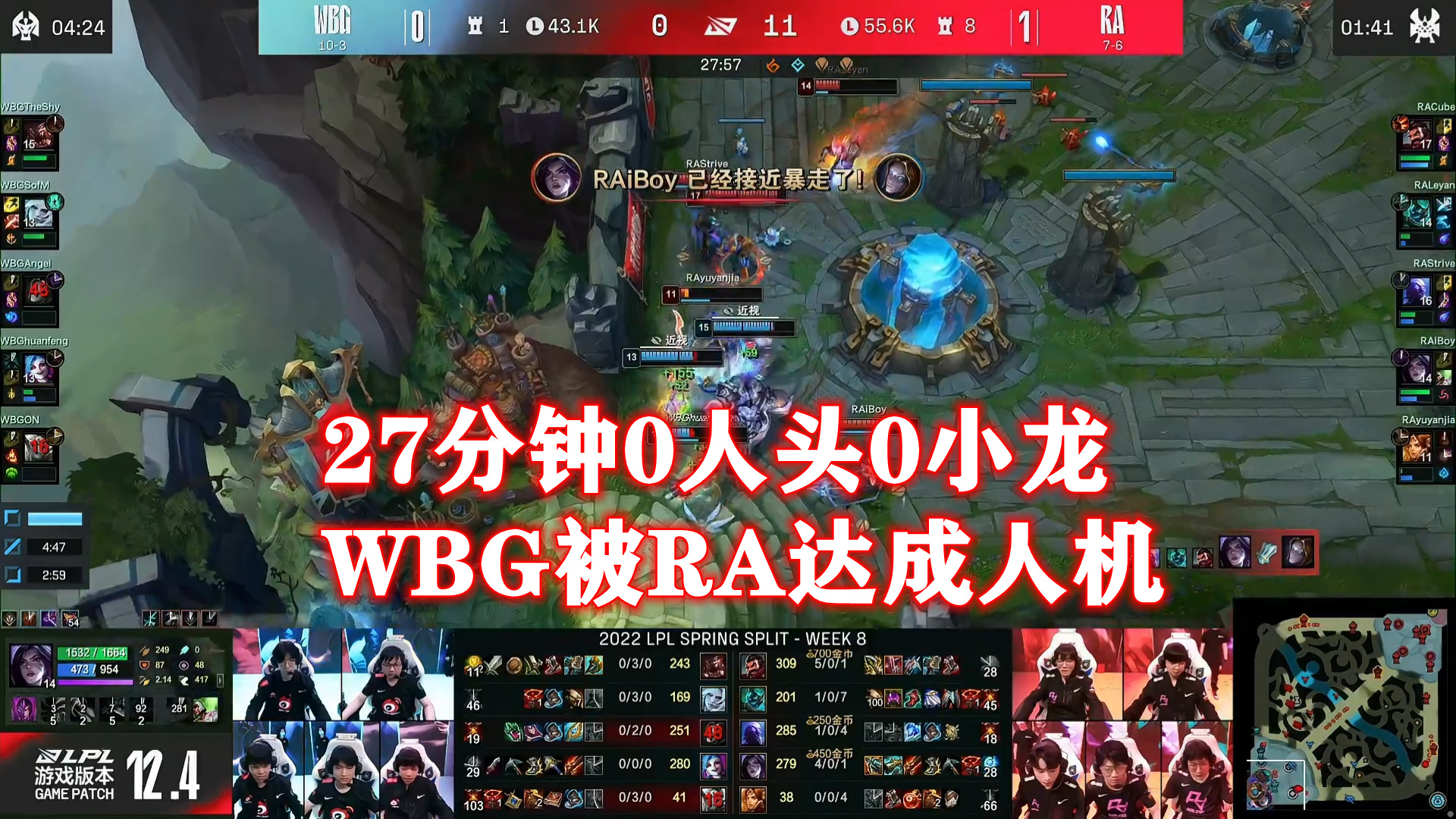 最担心的情况还是来了！WBG被RA打成人机，TheShy、Sofm接连犯病