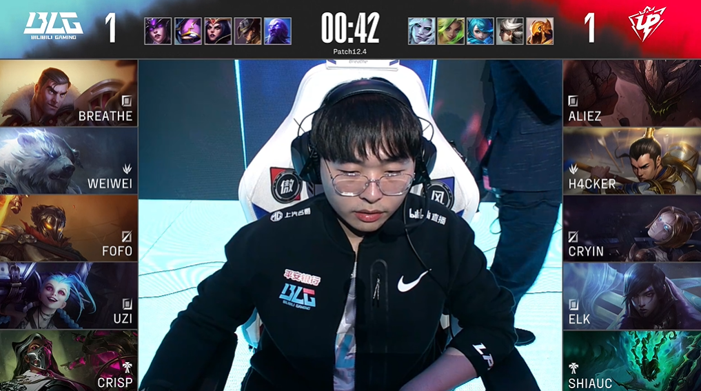 BLG艰难战胜UP，Uzi哽咽发声，Weiwei成隐患