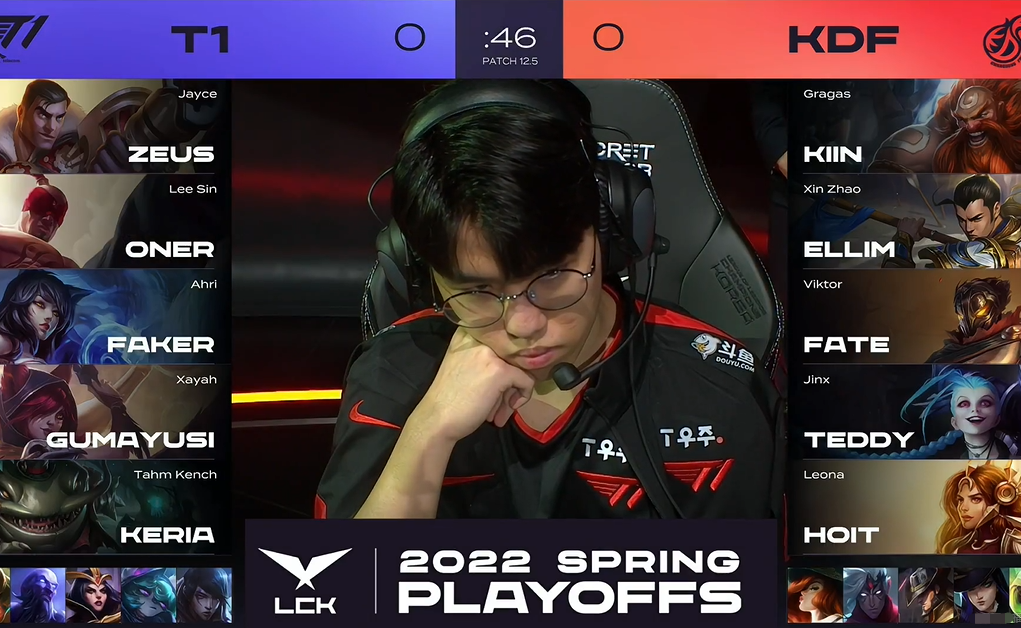 Faker狐狸发威，T1半决赛力克KDF，Teddy无力救主