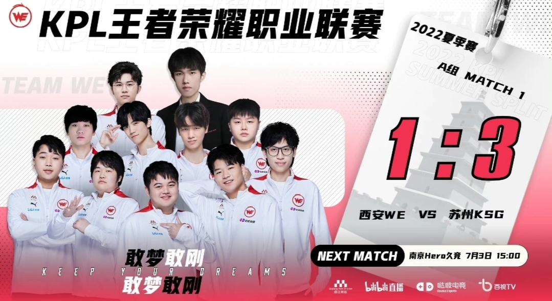 KPL再次爆冷！西安WE输给苏州KSG，A组真的要重新洗牌了