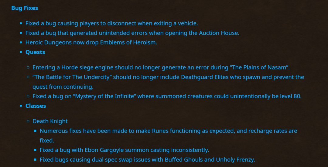 WLK将如期上线！测试服团本开启，大量BUG修复，DK创建规则宣布！