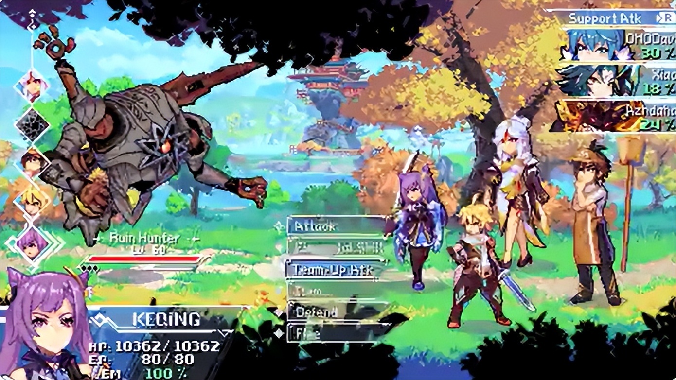 国外玩家将《原神》改编成同人JRPG游戏，战斗动画超华丽