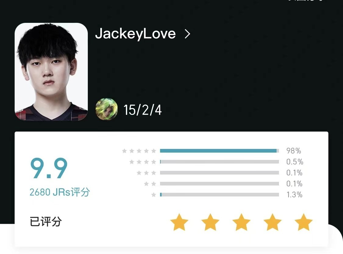 JDG让二追三，JKL单局9.2刷新AD单场最高纪录，北枫：是真的猛