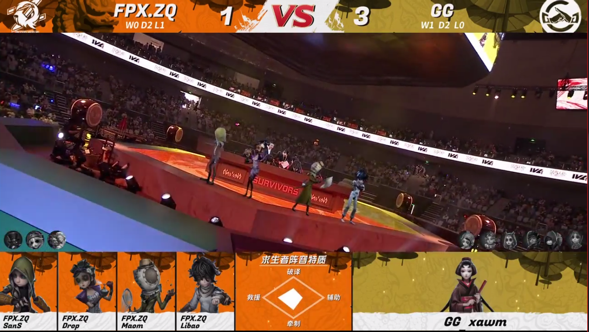 第五人格2022IVL夏季赛总决赛D1 FPX.ZQ vs 成都GG 第四局 成都GG战队2：0战胜FPX.ZQ战队获得最终胜利