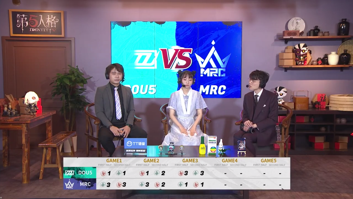 第五人格2022IVL夏季赛总决赛D1 DOU5 vs MRC 第三局 DOU5战队3抓3出扳回一分大比分