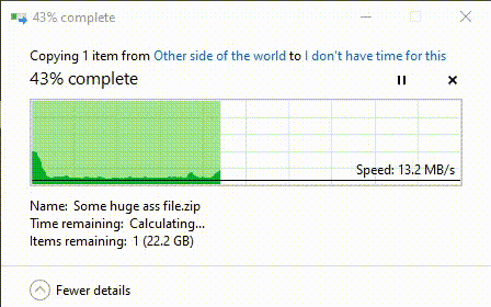 有人把Win10的复制粘贴进度条做成了登月小游戏_腾讯新闻
