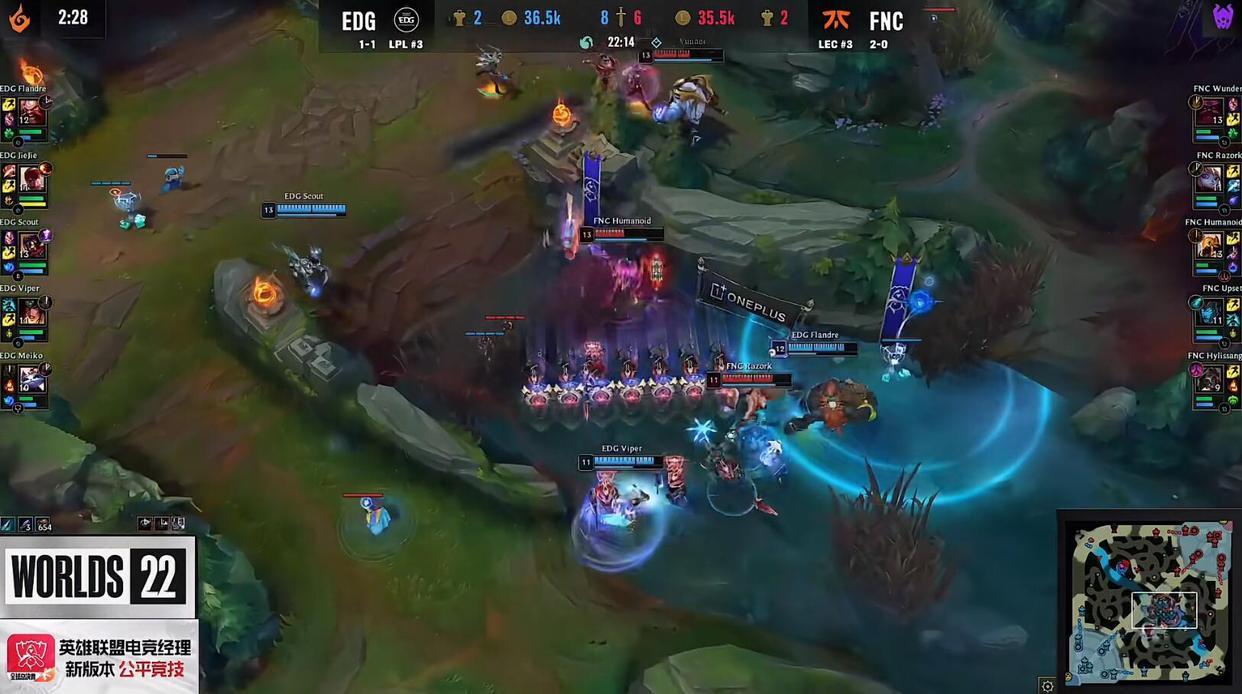 S12全球总决赛D3上半场：EDG力克FNC LEC队伍实力不容小觑