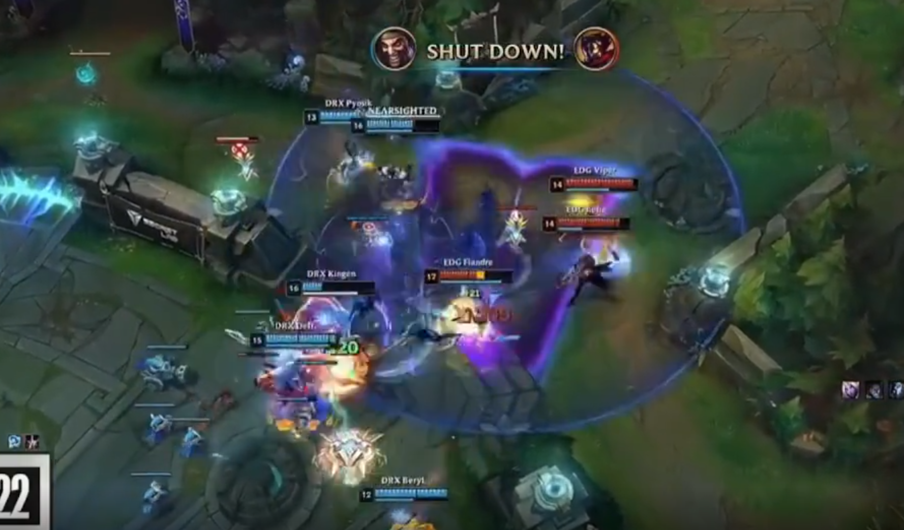 Zeka对位碾压Scout，圣枪哥0作用！DRX击败前冠军EDG晋级四强