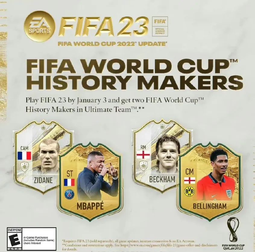 FIFA 23更新世界杯模式 艾维奇携历代经典bgm回归