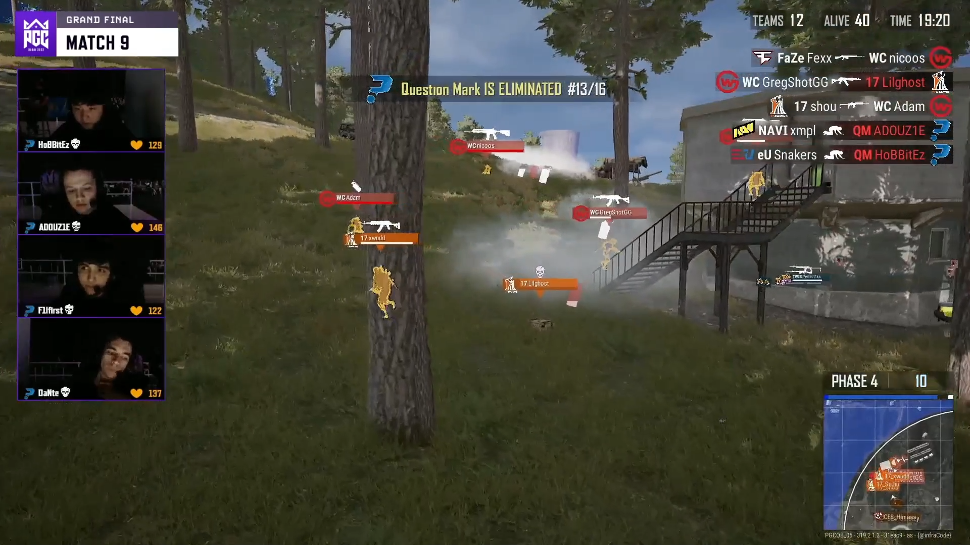 绝地求生PGC世界赛：17战队决赛第二天37分，总积分第一