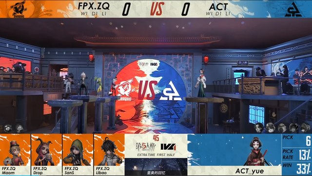 第五人格2022IVL秋季赛常规赛W9D1第一场 FPX.ZQ vs ACT 第四局 ACT最终获得比赛胜利