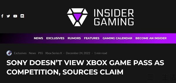 有消息称，SIE CEO不认为XGP是PS＋的竞争对手