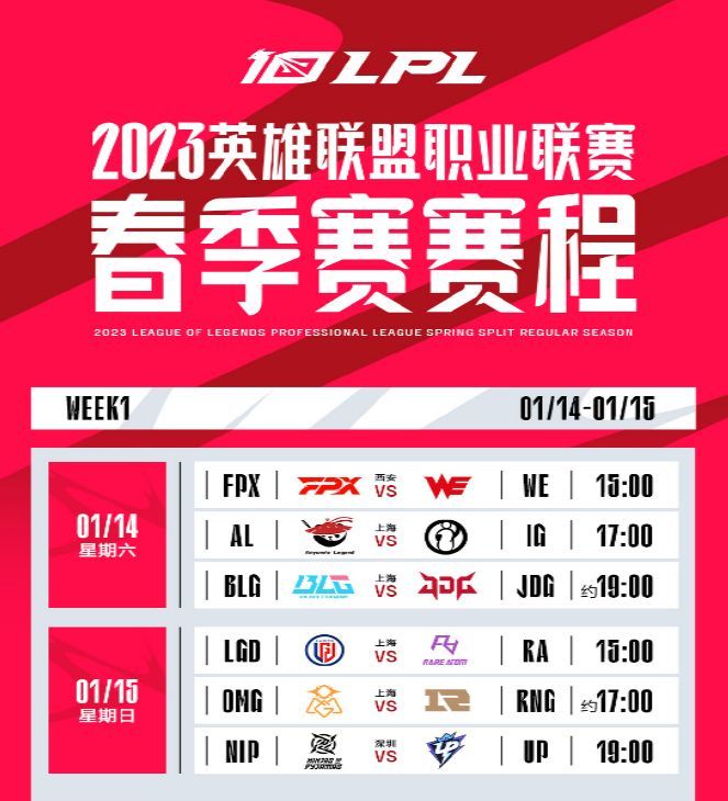 LPL公布2023春季赛赛程时间，年前最后一场新电竞春晚一触即发！