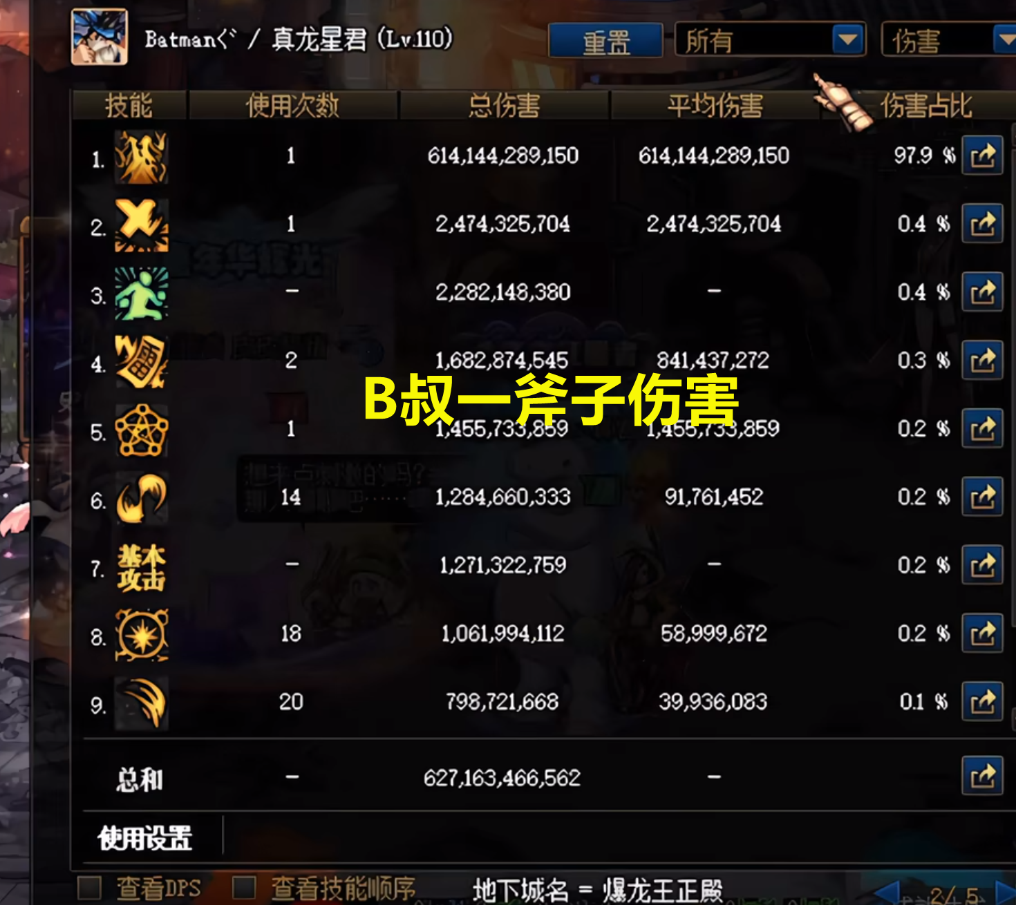 DNF：那个男人又来了！“B叔”一斧子秒巴卡尔BOSS，110级版本圆梦