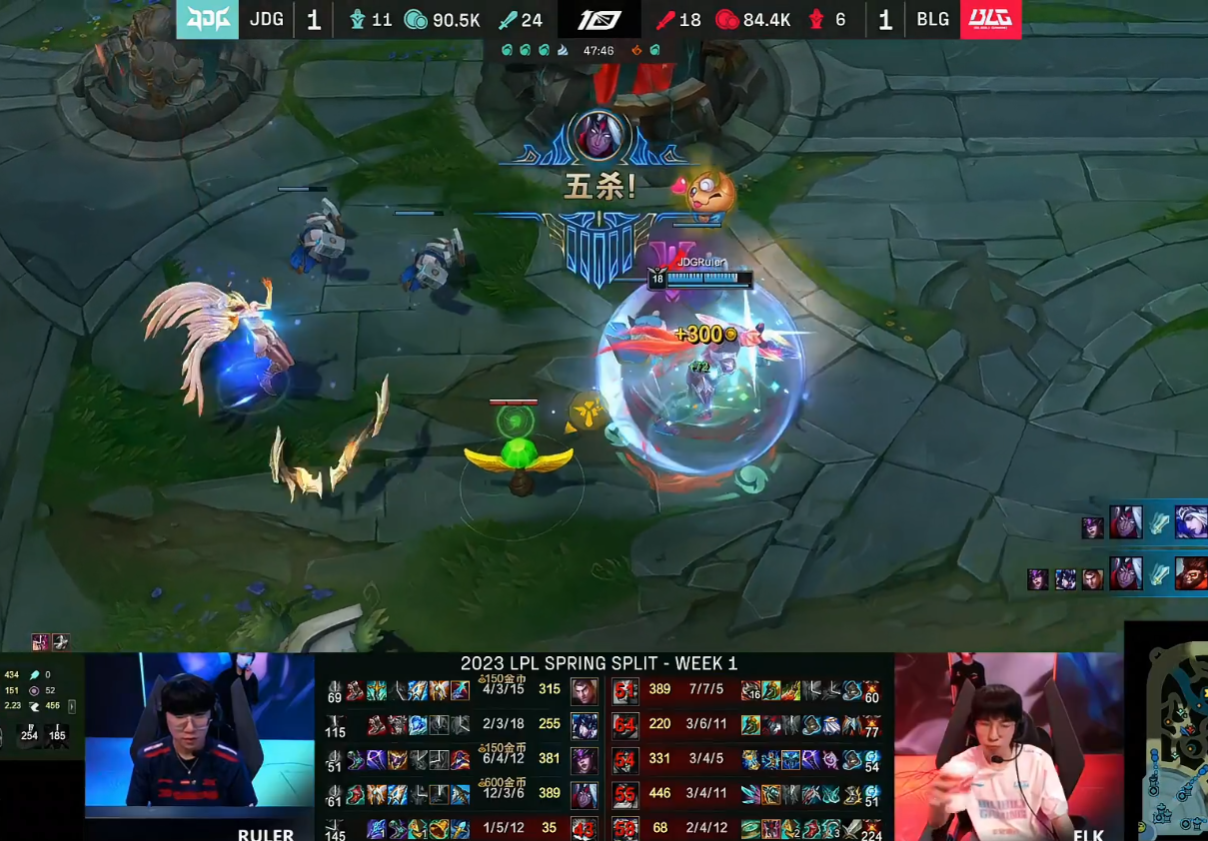 Ruler在LPL首秀大丰收！Uzi露出羡慕眼神：他很值得！