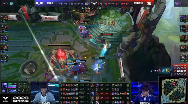 Deft超神卢锡安一追四击杀岩雀，DK 2-0轻取DRX