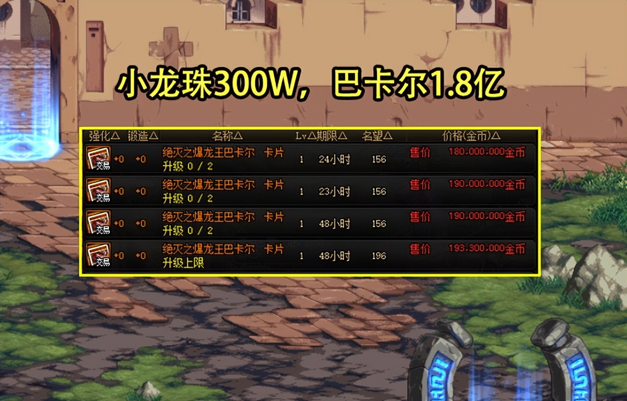 DNF：8大团本最难获得的产物！12属强卡曾炒到天价，小龙珠已绝版