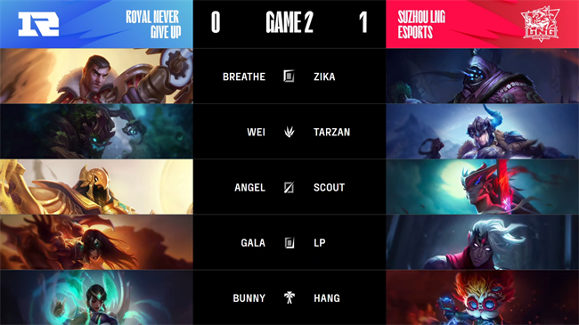 LNG 2-0 RNG Zika武器无惧针对单带破阵拿下胜利
