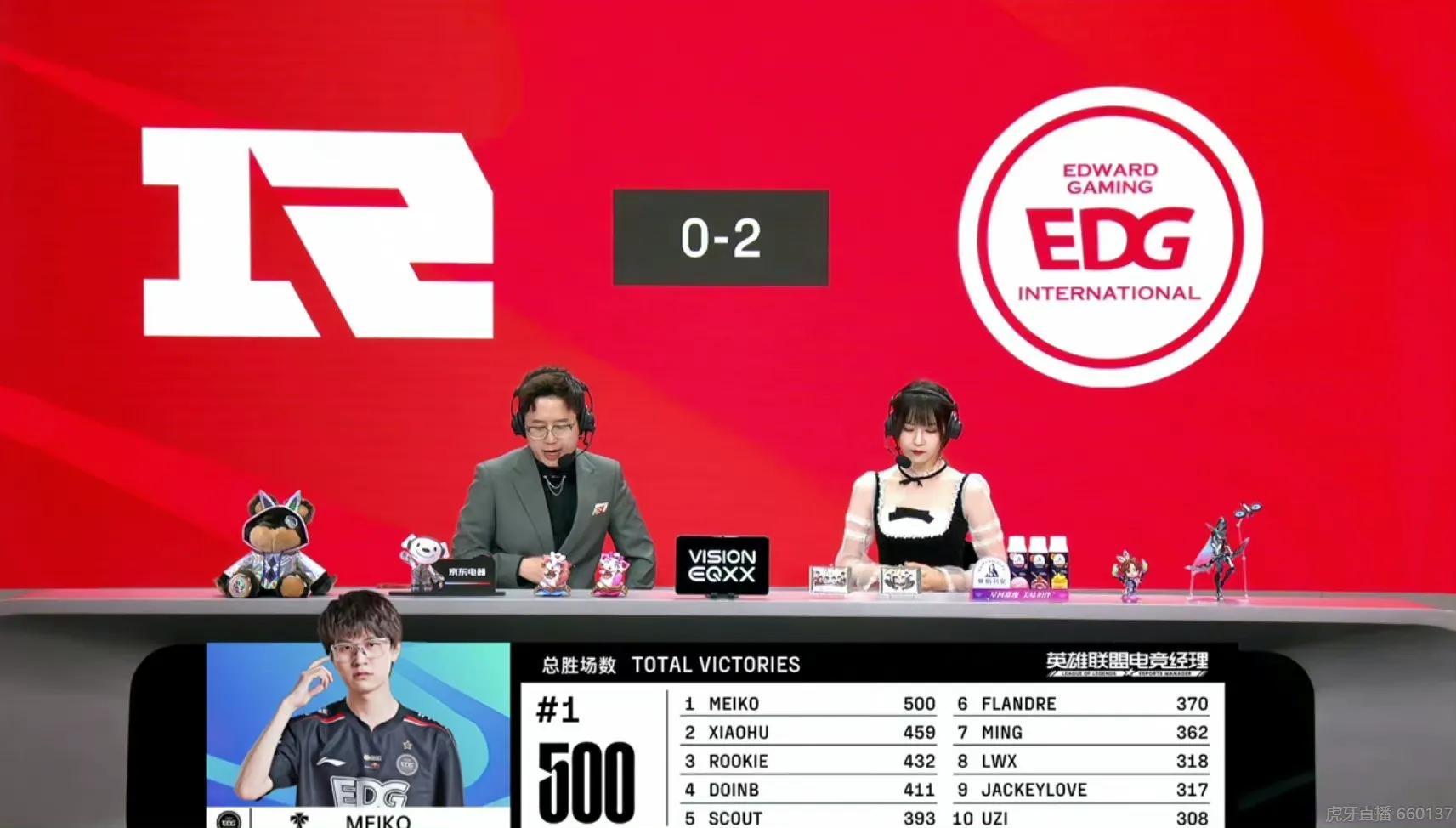 “Meiko首个500胜场图”火了，和小明隔空互动，RNG战队真不行了
