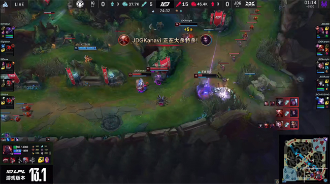 JDG 2-0 iG 369“教学局”赛恩峡谷狂飙撞翻后排