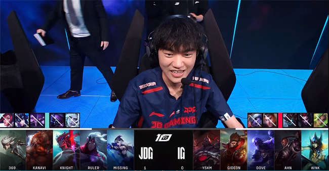 JDG 2-0 iG 369“教学局”赛恩峡谷狂飙创翻后排