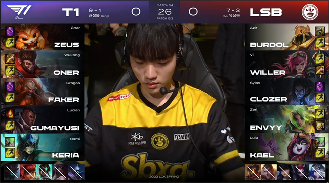 Zeus纳尔灵性拉扯两次对位单杀，T1 2-0轻取LSB