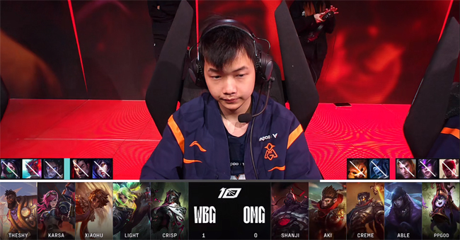 WBG 2-0 OMG Light泽丽单场比赛豪取四杀与五杀