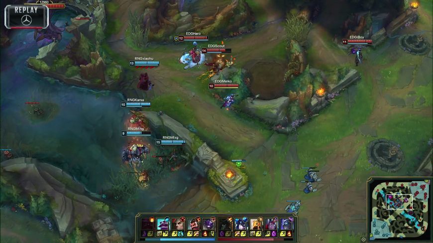 LOL：RNG拿下EDG，MLXG惩戒抢大龙，伤害爆表，两枪一个iBoy！