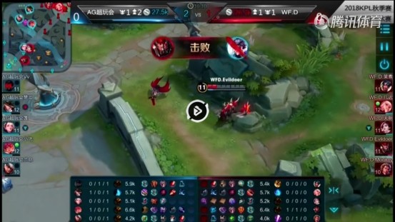 2018KPL秋季预选赛开赛，AG超玩会0：2复仇失败，恭喜WF.D获得首胜