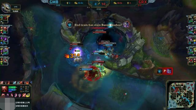 简单粗暴大招流一波带走，S8入围赛GRX有惊无险击杀GMB！