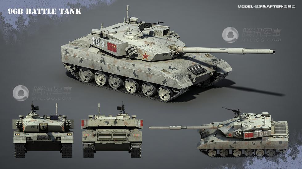 组图：铁甲精骑！中国96B坦克精美CG_腾讯网