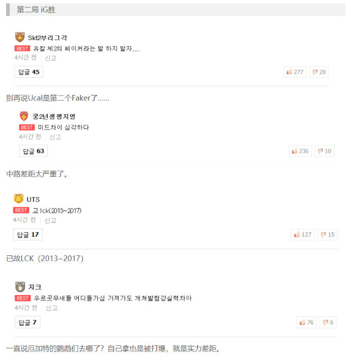韩网友热议KT输给IG：原来SKT的没落就是LCK的没落！