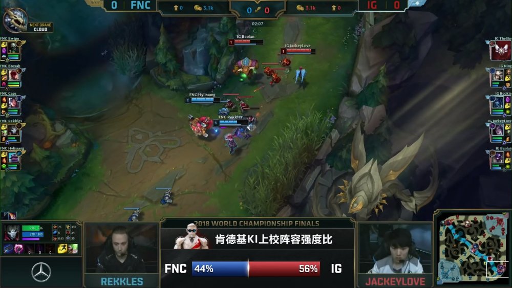 IG击败FNC宁王立大功！欧成蹩脚操作成团战败笔 赛后变自闭