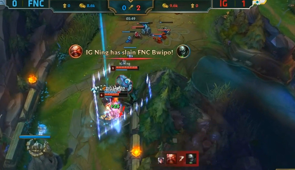 FNC上单惨遭IG军训 0-5开局被打到自闭！宁王真的抓嗨了