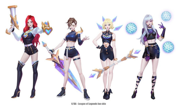 热裤短裙KDA皮肤来袭？每一个都是大长腿，女枪真的惊艳到我了