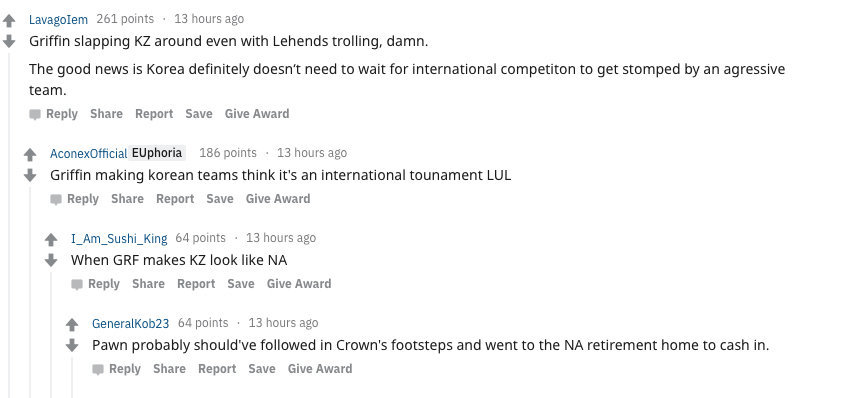 海外网友热议GRF春季赛首胜：他们让KZ看起来像个NA队伍！