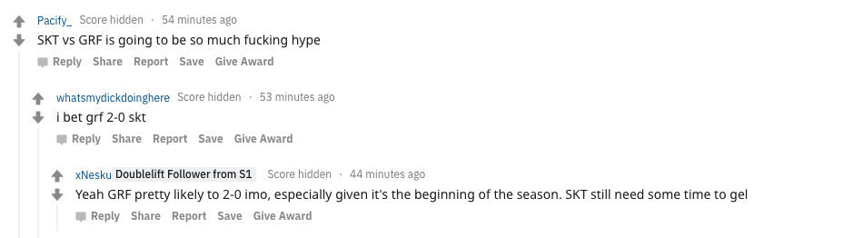 国外网友热议GRF三连胜：谁能阻挡这头猛兽？iG还是SKT？