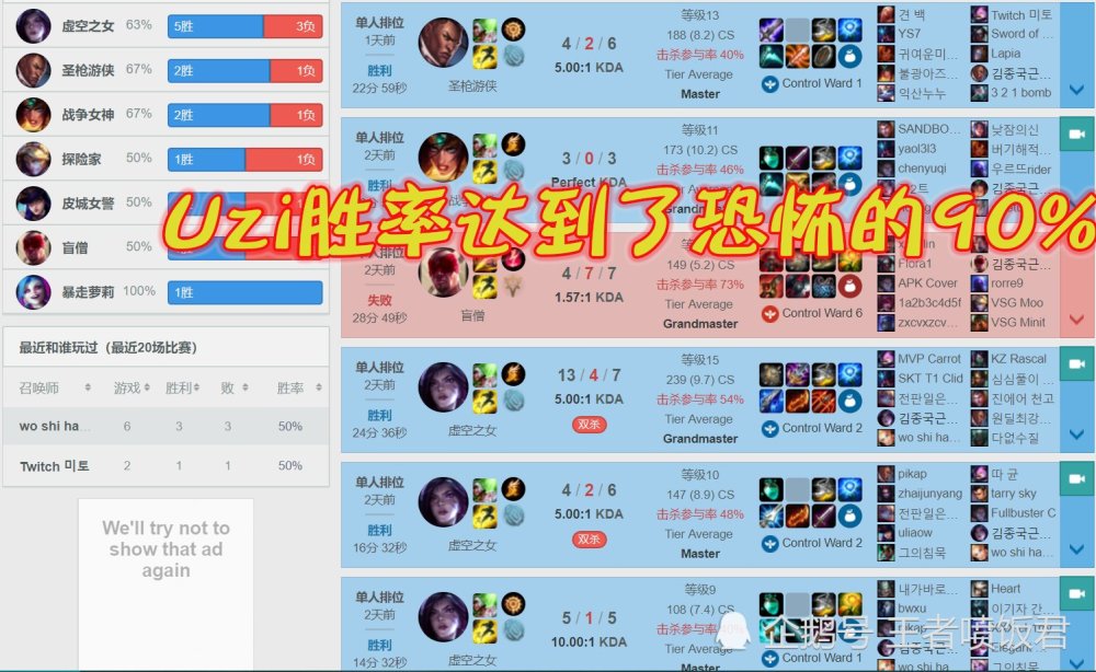 Uzi开启韩服训练，AD位战绩亮眼！网友：这个夏天属于RNG