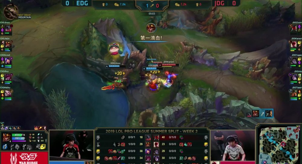 团队发动机：皇子极高参团率助EDG第一局完胜JDG！