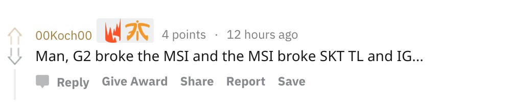 海外网友热议IG两连败：自从MSI被TL击败后，就有点坏掉了