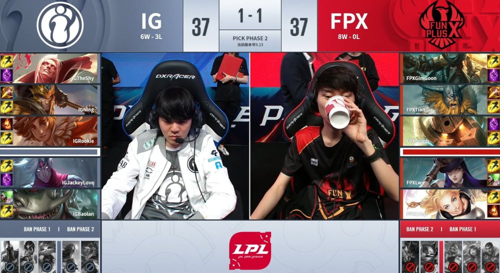 IG让一追二终结FPX不败金身，theshy吸血鬼无人能挡！