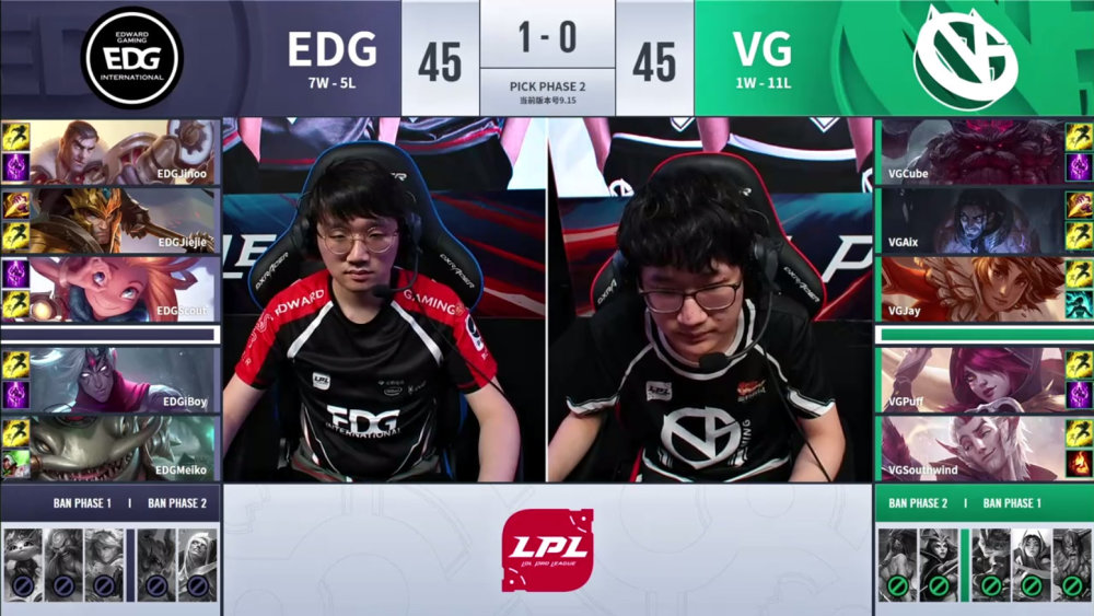 VG化身超级水鬼，EDG被绊了一跤后，季后赛形势严峻起来了