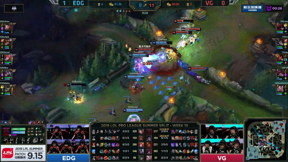 VG化身超级水鬼，EDG被绊了一跤后，季后赛形势严峻起来了