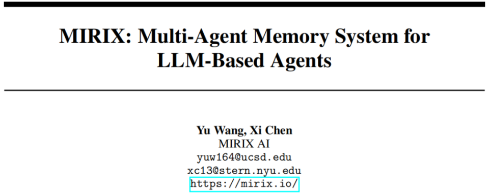 华人团队开源世界首个多智能体记忆系统MIRIX：准确率较Gemini提高410%，存储需求降了9成_腾讯新闻